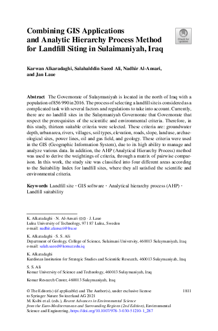 Pdf Combining Gis Applications And Analytic Hierarchy Process Method