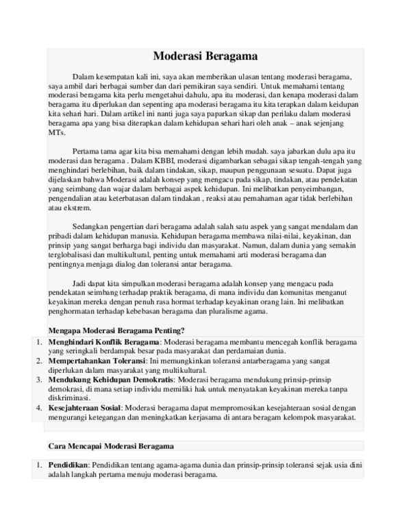 (PDF) Moderasi Beragama