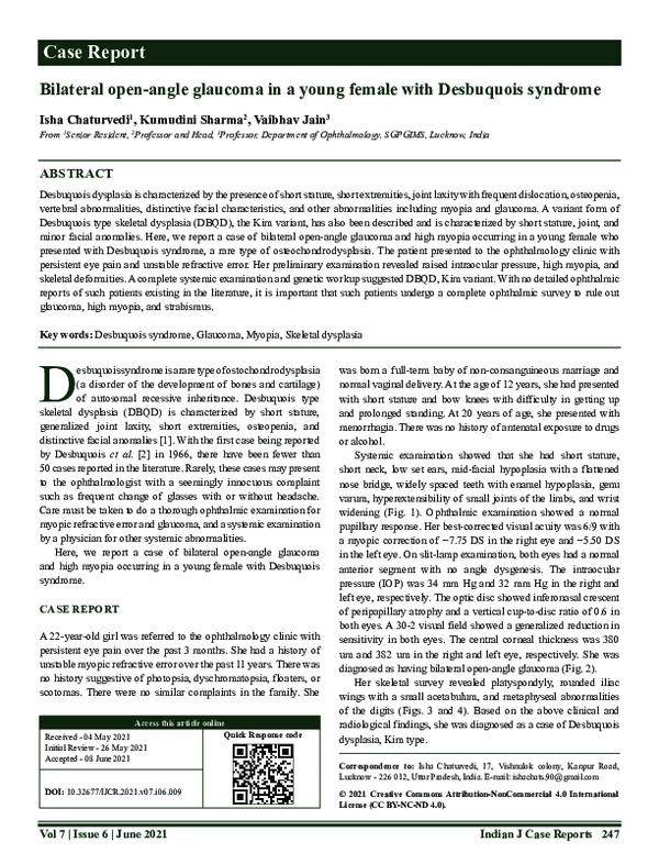 (PDF) Bilateral open-angle glaucoma in a young female with Desbuquois ...