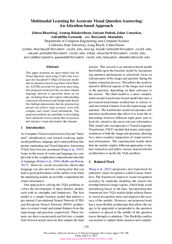 (PDF) Multimodal Learning for Accurate Visual Question Answering: An Attention-based Approach