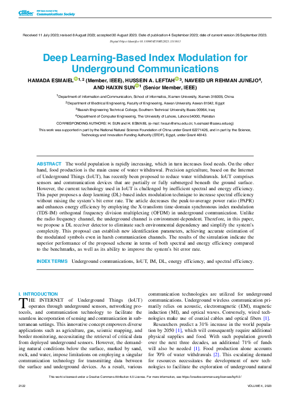 (PDF) Deep Learning-Based Index Modulation for Underground Communications