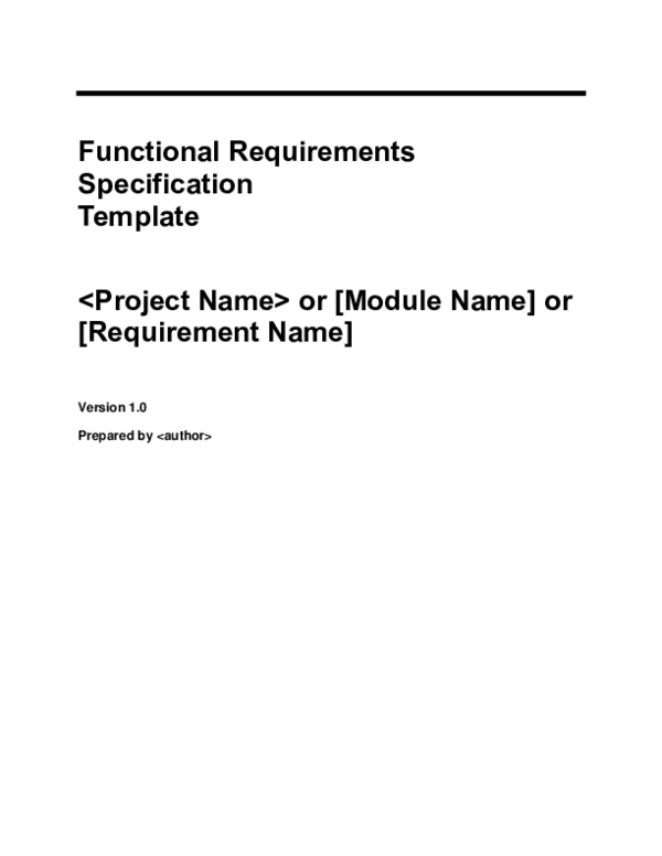 (PDF) Functional Requirements Specification (FRS) Template