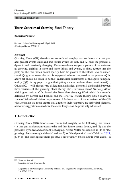 (PDF) Three Varieties of Growing Block Theory