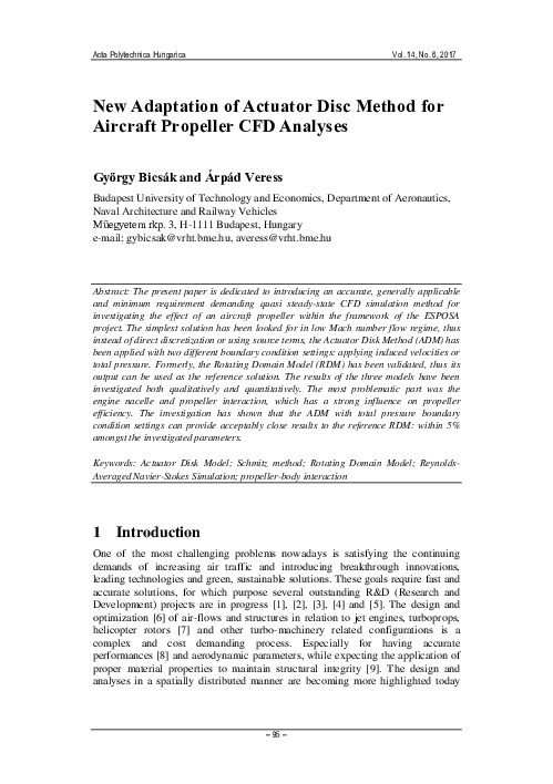 (PDF) New Adaptation of Actuator Disc Method for Aircraft Propeller CFD ...