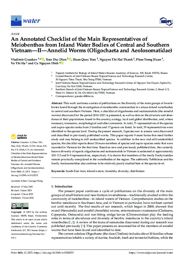 (PDF) An Annotated Checklist of the Main Representatives of Meiobenthos ...