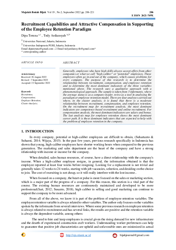 (PDF) Recruitment Capabilities and Attractive Compensation in ...