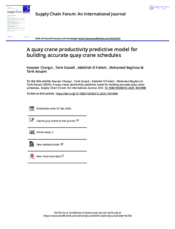 (PDF) A quay crane productivity predictive model for building accurate ...