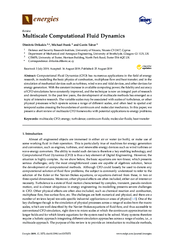 Pdf Multiscale Computational Fluid Dynamics