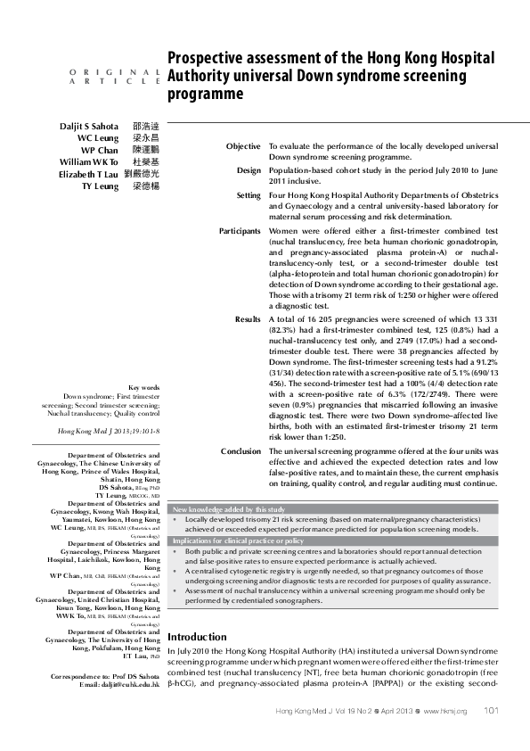 (PDF) Prospective assessment of the Hong Kong Hospital Authority ...