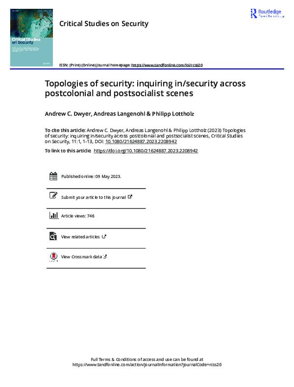(PDF) Topologies of security: inquiring in/security across postcolonial ...