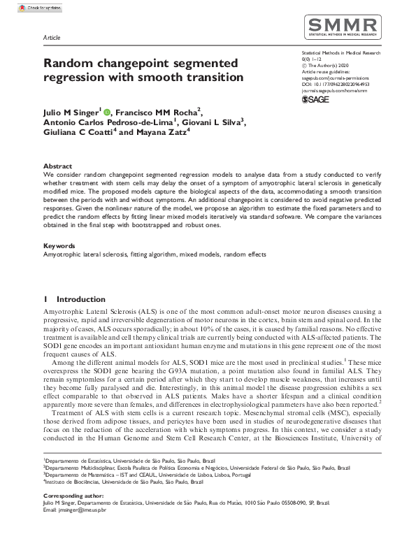 (PDF) Random changepoint segmented regression with smooth transition