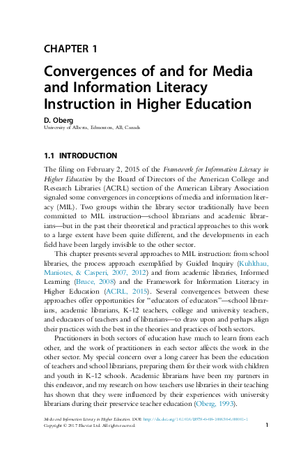 (PDF) Media and Information Literacy in a Higher Education Environment