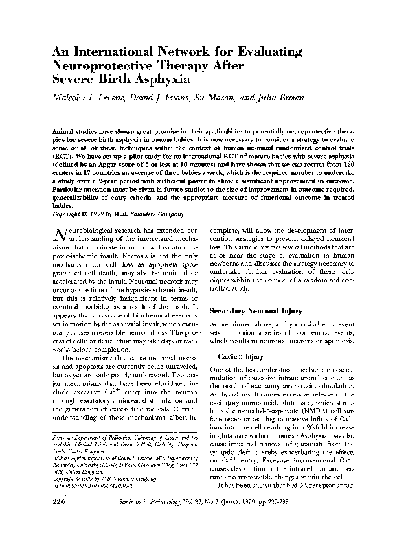 (PDF) An international network for evaluating neuroprotective therapy ...