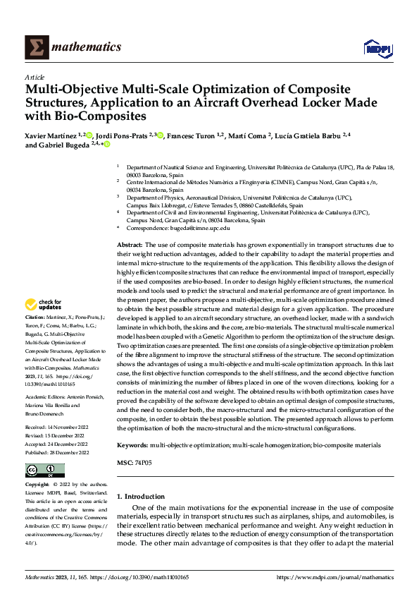 Pdf Multi Objective Multi Scale Optimization Of Composite Structures