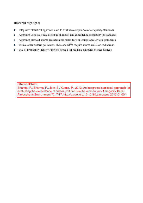 (PDF) An integrated statistical approach for evaluating the exceedence ...