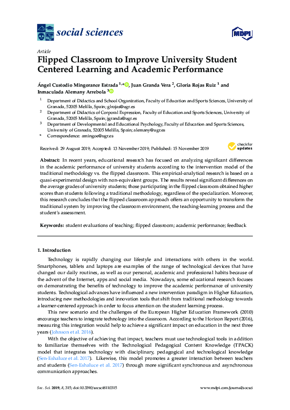 (PDF) Flipped Classroom to Improve University Student Centered Learning ...