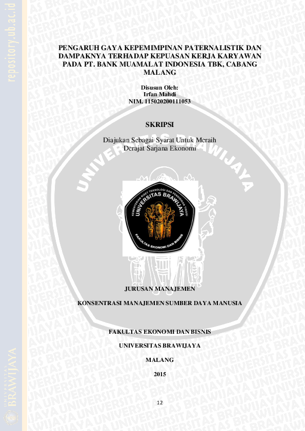 (PDF) Pengaruh Gaya Kepemimpinan Paternalistik Dan Dampaknya Terhadap ...