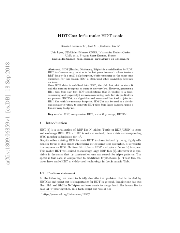 (PDF) HDTCat: let's make HDT scale