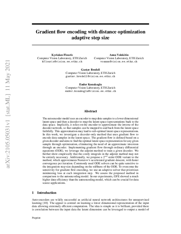 (PDF) Gradient flow encoding with distance optimization adaptive step size