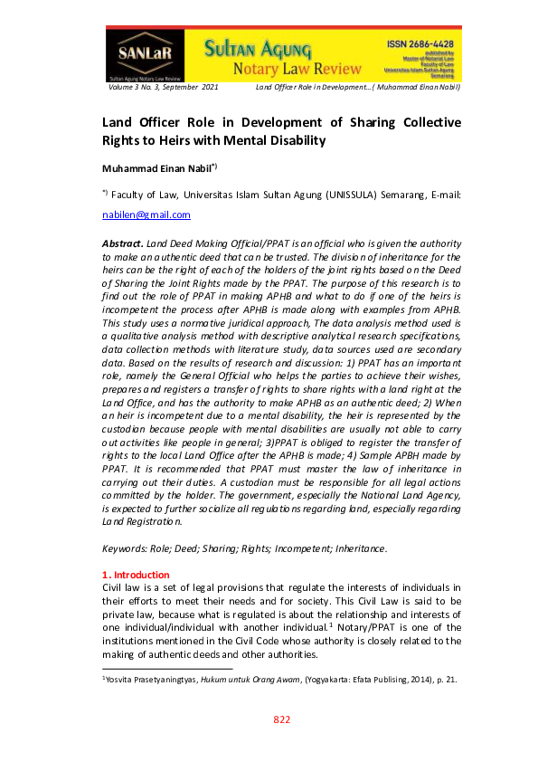 (PDF) Land Officer Role in Development of Sharing Collective Rights to ...