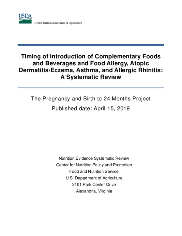 (PDF) Complementary Foods' Introduction Timing and Allergic Conditions: A Review