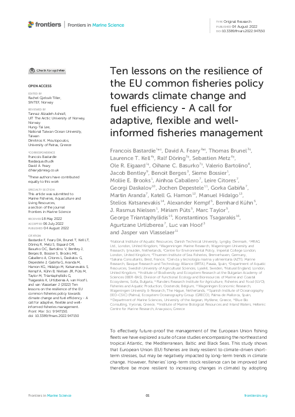 (PDF) Ten lessons on the resilience of the EU common fisheries policy ...