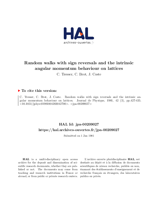 (PDF) Random walks with sign reversals and the intrinsic angular ...