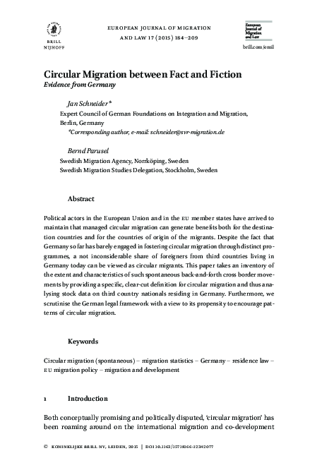 (PDF) Circular Migration between Fact and Fiction