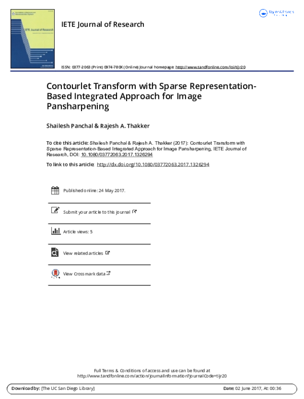 (PDF) Contourlet Transform with Sparse Representation-Based Integrated Approach for Image ...