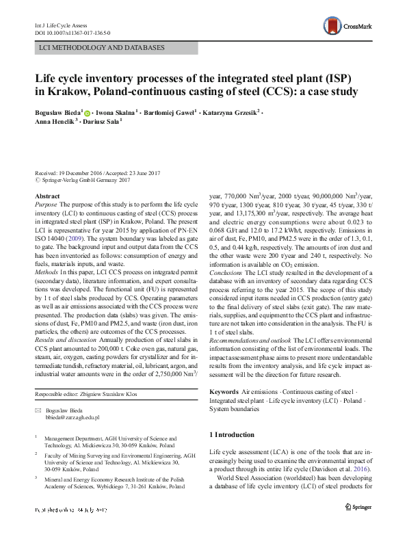 (PDF) Life cycle inventory processes of the integrated steel plant (ISP ...