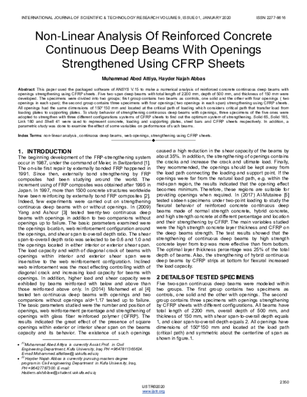 (PDF) Non-Linear Analysis Of Reinforced Concrete Continuous Deep Beams With Openings ...