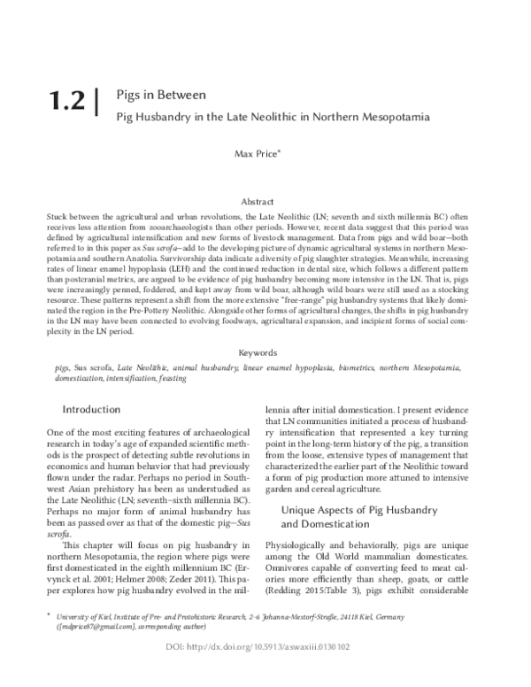 (PDF) Pigs in Between Pig Husbandry in the Late Neolithic in Northern ...
