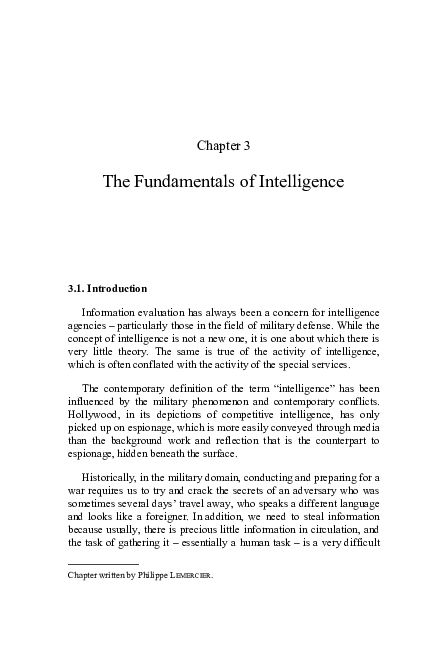 (PDF) Information Evaluation (The Fundamentals of Intelligence)