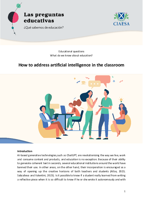 (PDF) CIAESA How to address artificial intelligence in the classroom ...