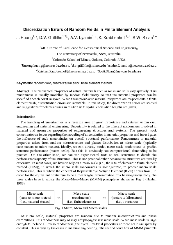 (PDF) Discretization Errors of Random Fields in Finite Element Analysis