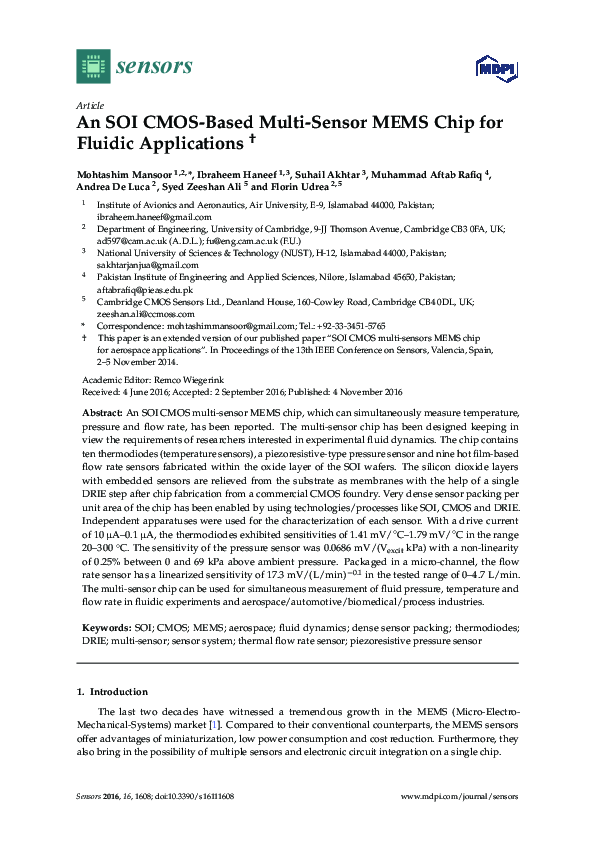 (PDF) An SOI CMOS-Based Multi-Sensor MEMS Chip for Fluidic Applications