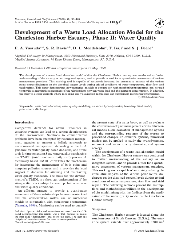 (PDF) Development of a Waste Load Allocation Model for the Charleston ...