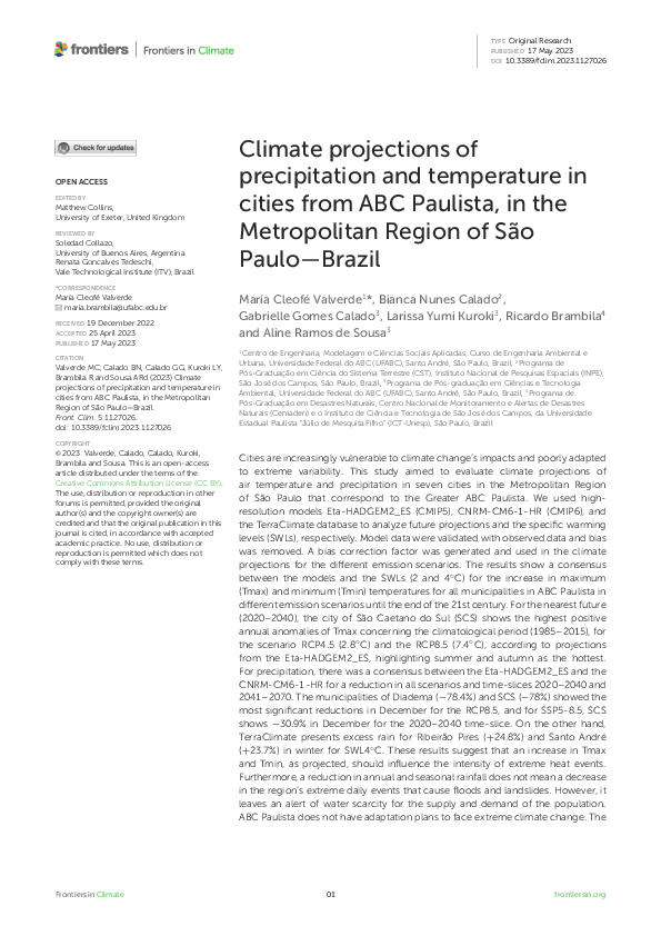 (PDF) Climate projections of precipitation and temperature in cities ...