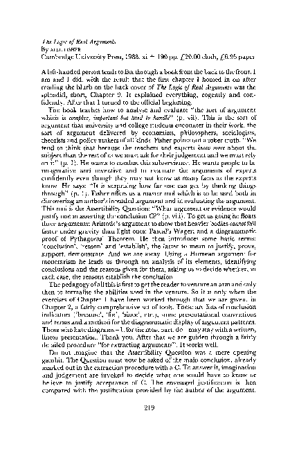 (PDF) The Logic of Real Arguments