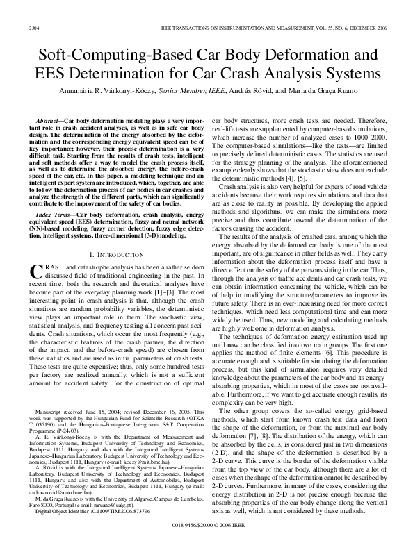 (PDF) Soft-Computing-Based Car Body Deformation and EES Determination for Car Crash Analysis Systems