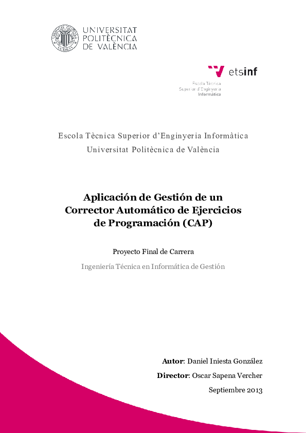 (PDF) Aplicación de gestión de un corrector automático de ejercicios de programación (CAP)