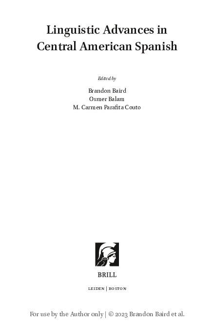 (PDF) On the Linguistic Analysis of Central American Spanish in ...