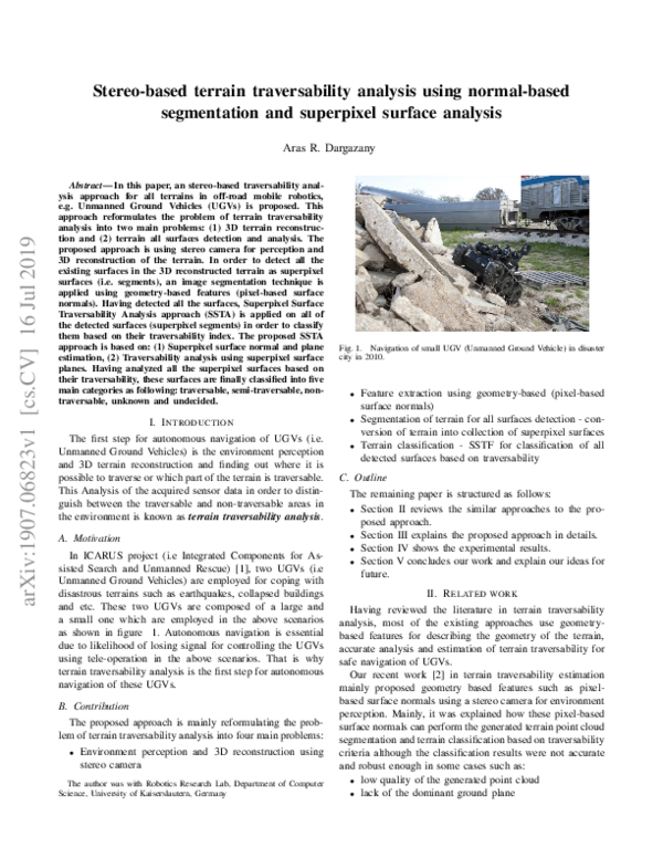 (PDF) Stereo-based terrain traversability analysis using normal-based segmentation and ...
