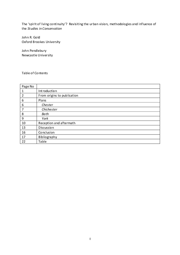 (PDF) The ‘spirit of living continuity’? Revisiting the urban vision ...
