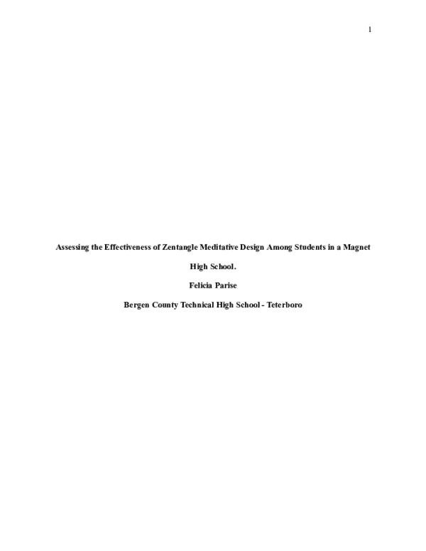 (PDF) Assessing the Effectiveness of Zentangle Meditative Design Among ...