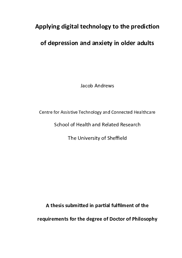 (DOC) Applying digital technology to the prediction of depression and ...