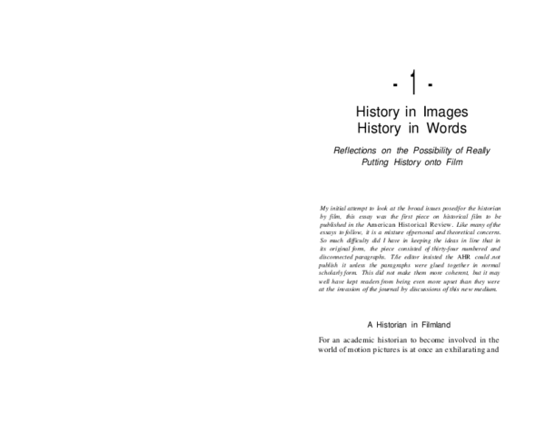 (PDF) History in Images/History in Words: Reflections on the ...