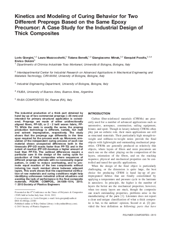(PDF) Kinetics and modeling of curing behavior for two different ...