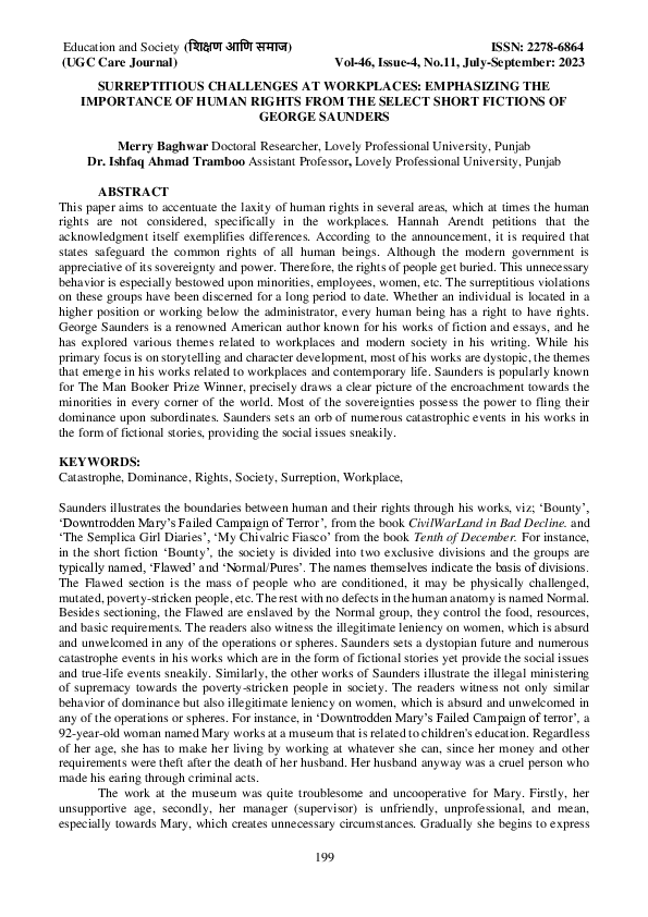 (PDF) Surreptitious Challenges at Workplaces: Emphasizing the ...