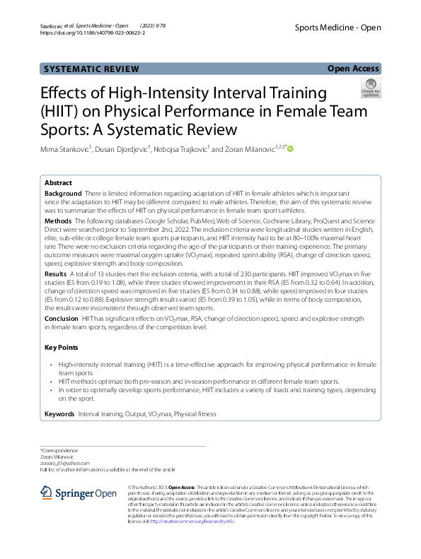 (PDF) Effects of High-Intensity Interval Training (HIIT) on Physical ...